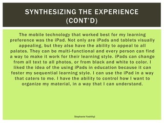 Itec 299 synthesis quest - mobile learning | PPTX