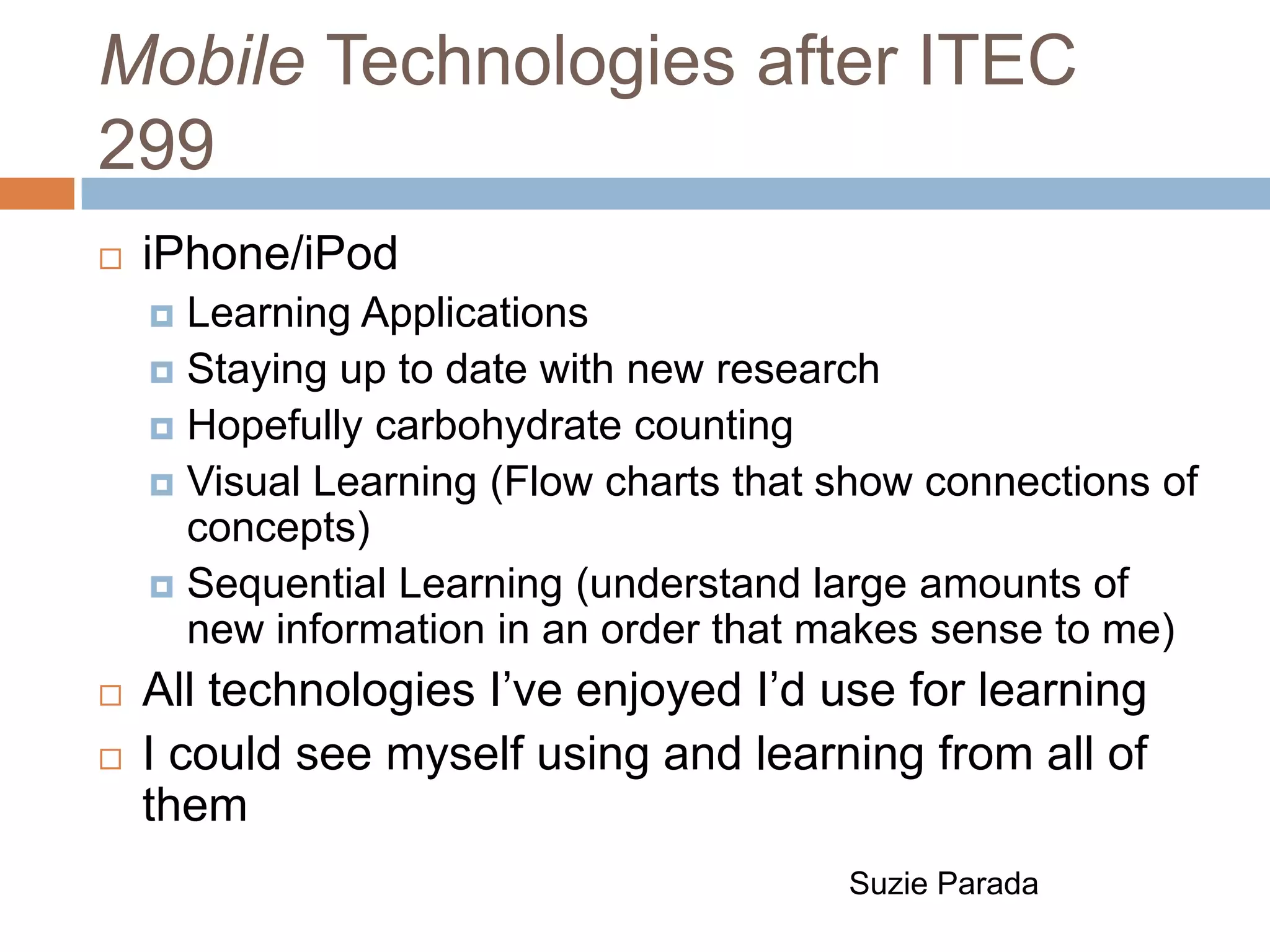 Itec 299 final project suzie parada | PPT