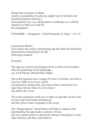 ITECH2000 Mobile Development FundamentalsAssignment 1 App.docx