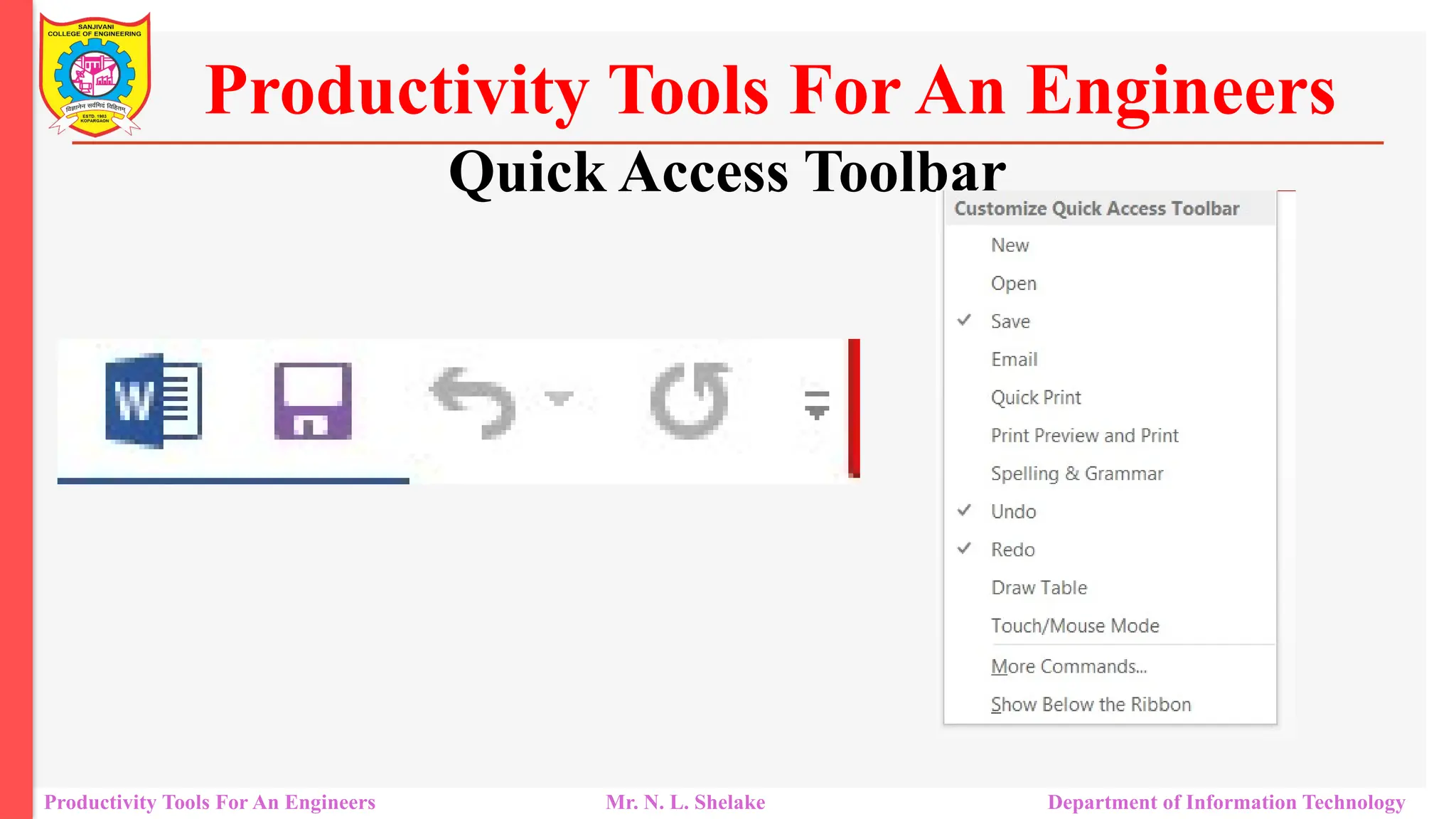 ITE Course Unit 1Productivity Tools For An Engineers | PPTX