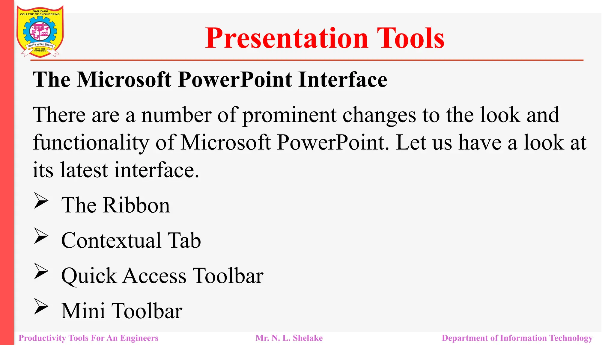 ITE Course Unit 1Productivity Tools For An Engineers | PPTX