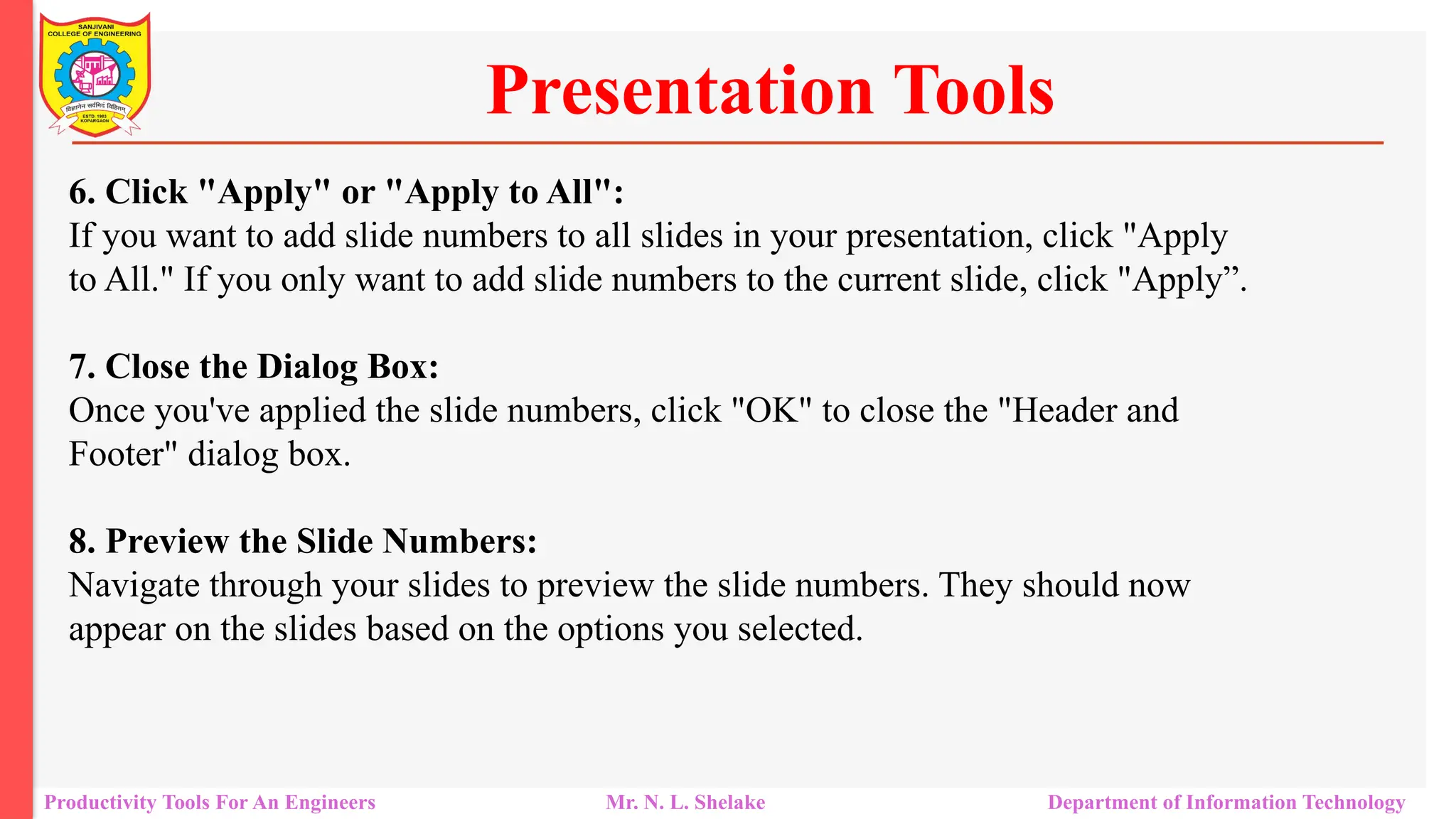 ITE Course Unit 1Productivity Tools For An Engineers | PPTX