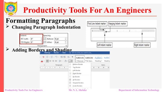 ITE Course Unit 1Productivity Tools For An Engineers | PPTX | Desktop ...