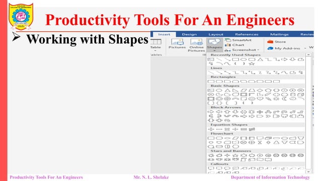 ITE Course Unit 1Productivity Tools For An Engineers | PPTX | Desktop ...