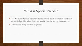 Enhancing the Educational Experience of Special Needs Students | PPT
