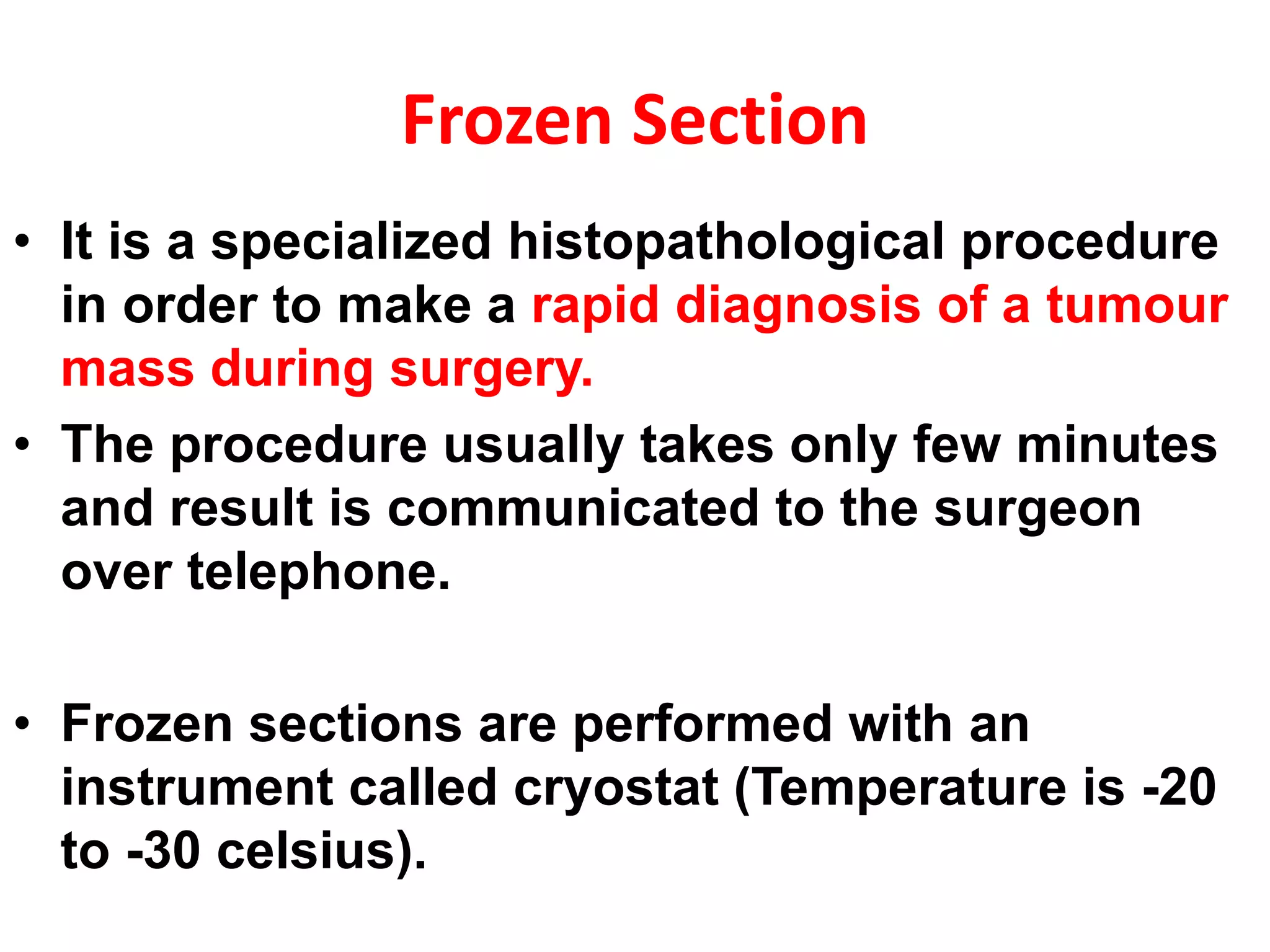 introduction to pathology, tissue processing. Histopathology and ...
