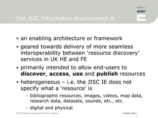 Item Banks and the JISC Information Environment | PPT