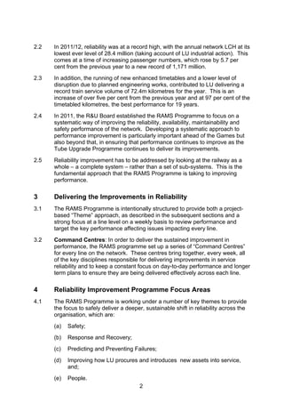 Item06 reliability-availability-maintainability-and-safety-programme | PDF | Rail Travel ...
