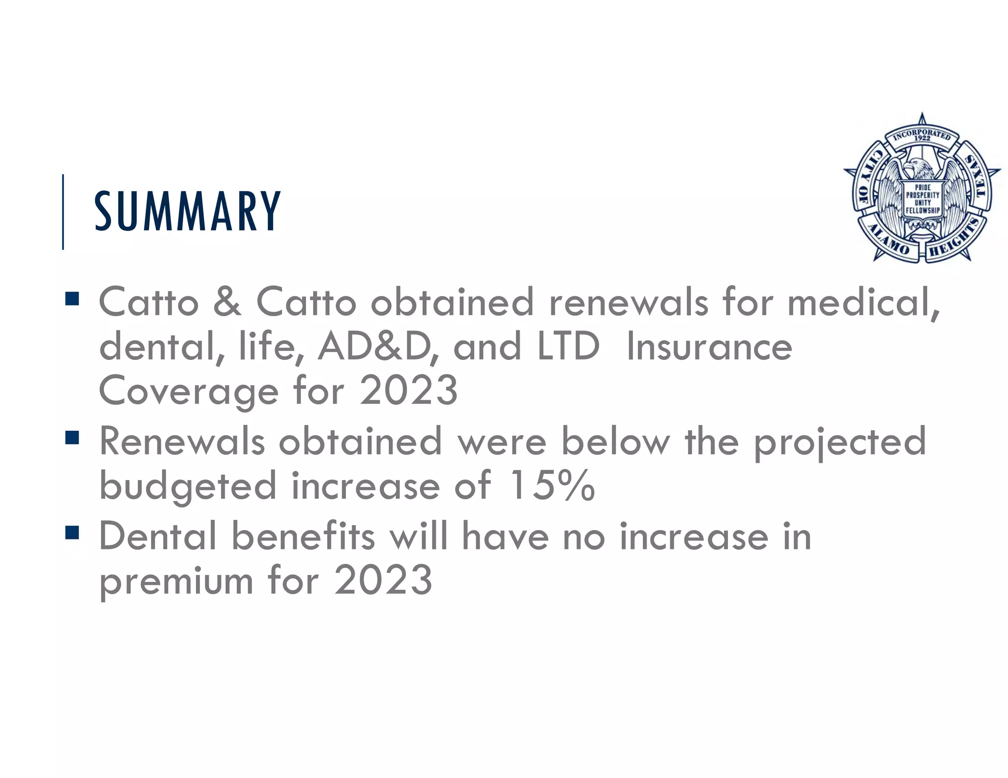 Item # 10 - PPT Employee Insurance Renewals V2 | PDF