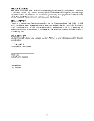 Item # 10 - Water Main Project Engineering Task Order | PDF