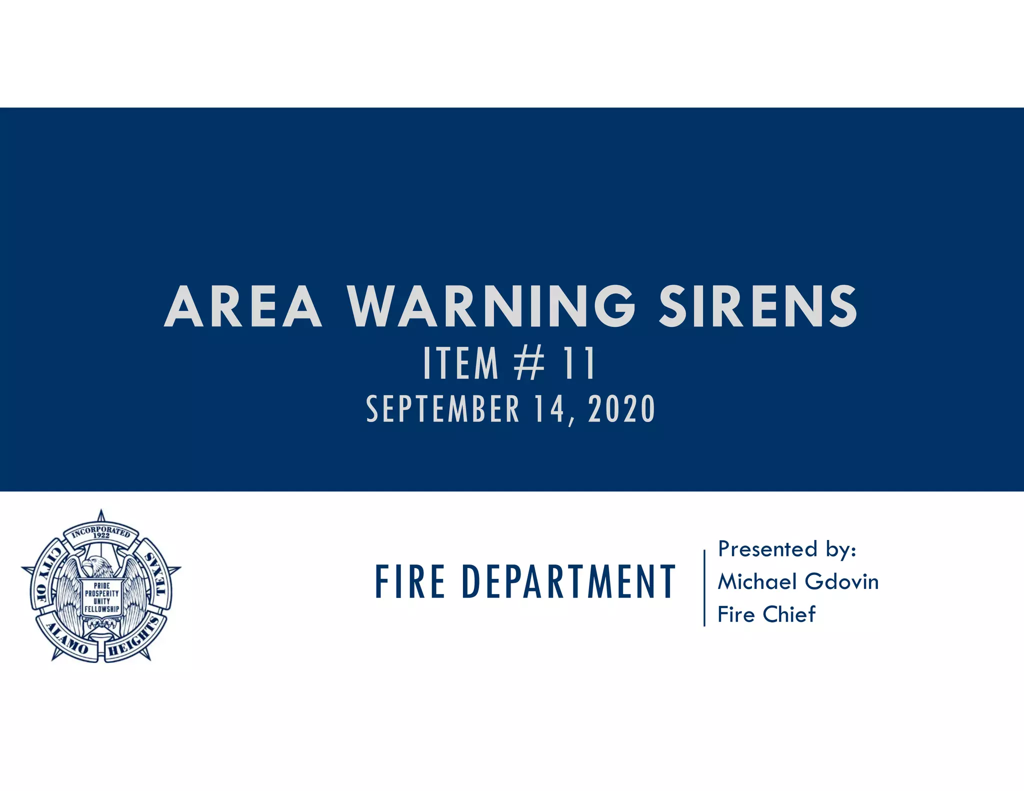 Item # 11 - PPT Emergency Warning Sirens | PDF