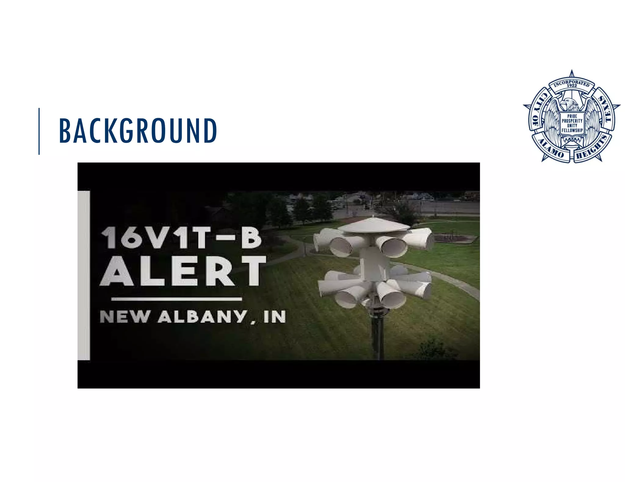 Item # 11 - PPT Emergency Warning Sirens | PDF