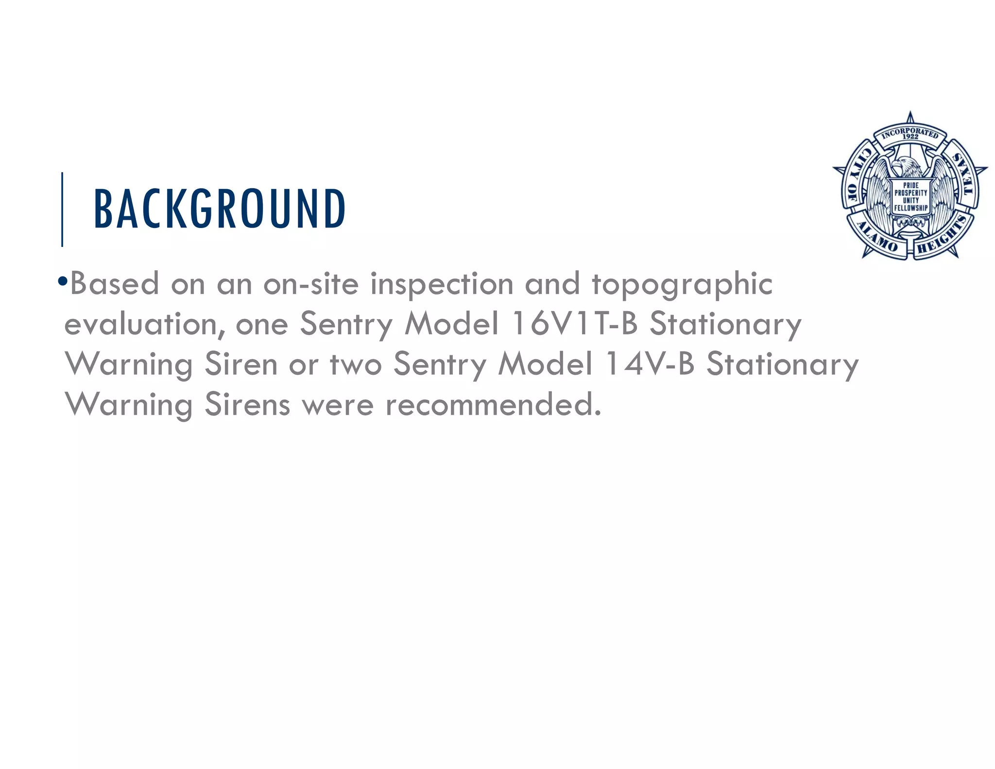 Item # 11 - PPT Emergency Warning Sirens | PDF