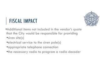 Item # 11 - PPT Emergency Warning Sirens | PDF