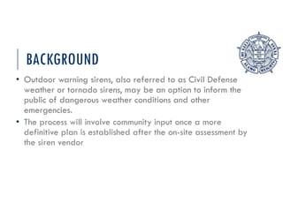 Item # 11 - PPT Emergency Warning Sirens | PDF