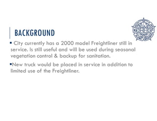 Item # 11 - PPT New Garbage Truck Chassis & Packer | PDF