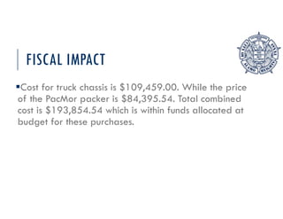 Item # 11 - PPT New Garbage Truck Chassis & Packer | PDF