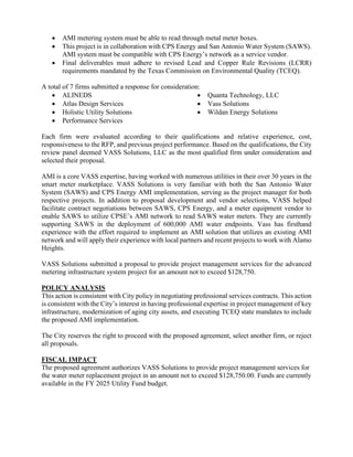 Item # 11 - VASS Advanced Metering Proj. Mgmt | PDF