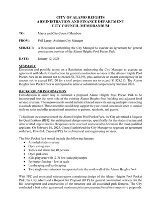 Item # 12 - AH Pool Pocket Park Gen. Construction | PDF