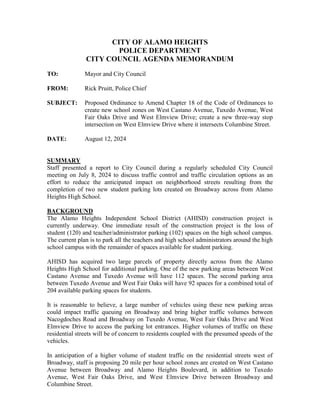 Item # 12 - Amend Chpt. 18 new school zones | PDF