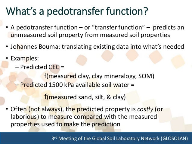 Item 18 pedotransfer functions of wb to predict dc revised
