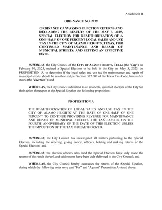 Item # 2 - Canvass Special Election Results | PDF