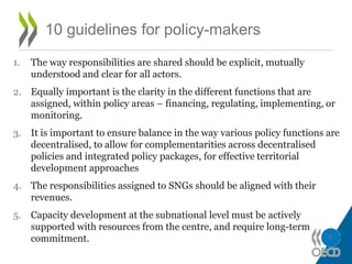 OECD - Assignment of responsibilities across levels of government ...