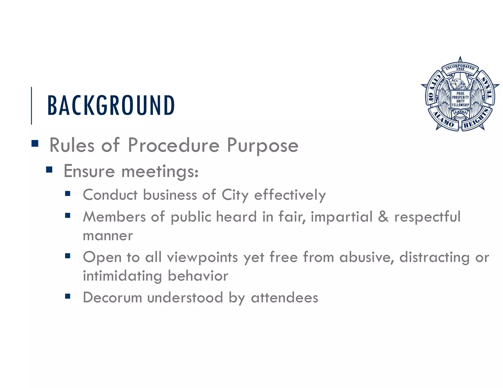 Item # 3 - PPT Rules of Procedures Governing Council Meetings | PPT