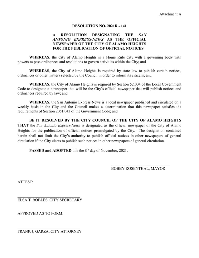 Item # 4 - Official newspaper designation | PDF