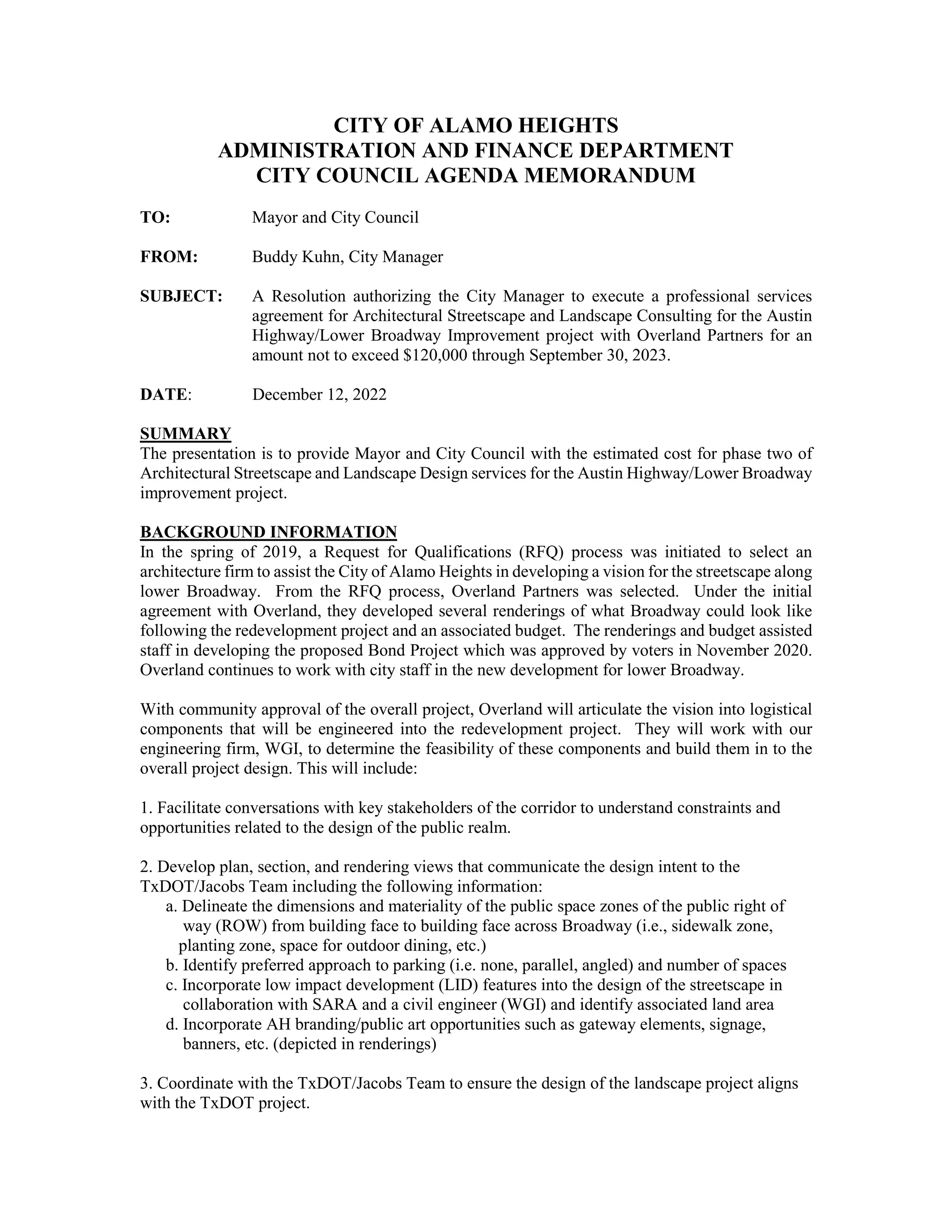 Item # 4 - Overland Agreement | PDF