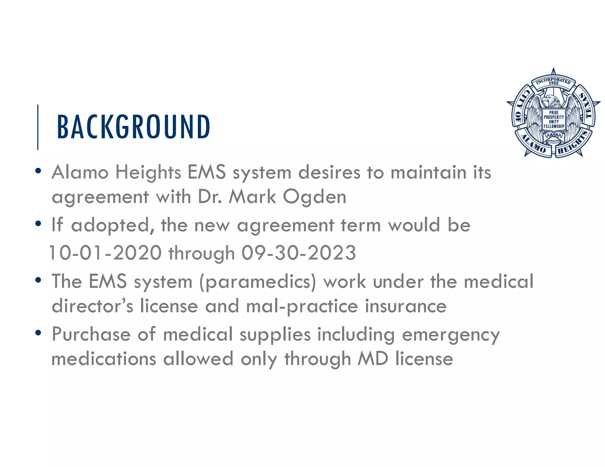 Item # 4 - PPT Agreement with Dr. Mark Ogden | PPT