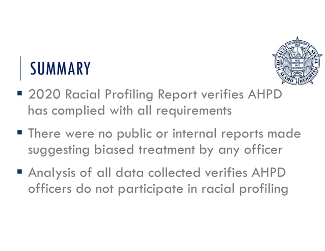 Item # 4 - PPT Racial Profiling Report | PPT