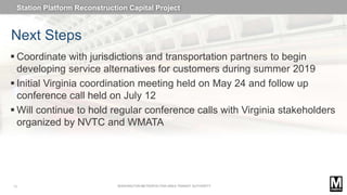WMATA Station Platform Reconstruction Capital Project Summer 2019 | PPTX