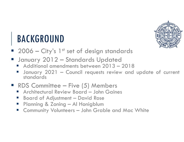 Item # 4 & 5 - Powerpoint Residential Design Standards (RDS) Amendments ...