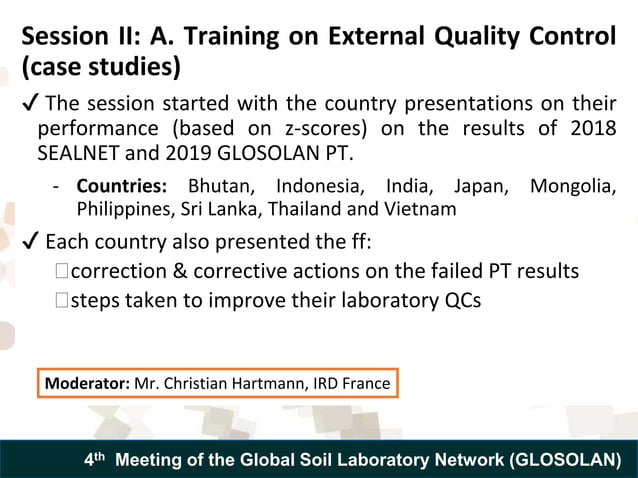 Item 4. Report from the Asian Soil Laboratory Network (SEALNET) | PPTX