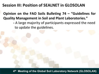 Item 4. Report from the Asian Soil Laboratory Network (SEALNET) | PPTX
