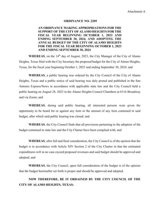 Item # 5 - Budget and Tax Ordinances | PDF
