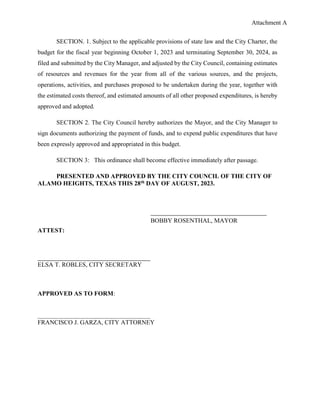 Item # 5 - Budget and Tax Ordinances | PDF