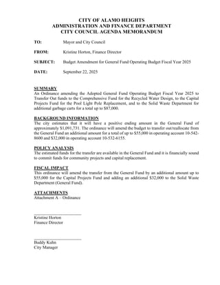 Item # 5 - FY25 Operating Budget Amendment | PDF