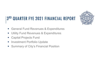 Item # 5 - PPT 3rd Quarter Financial Report | PPT