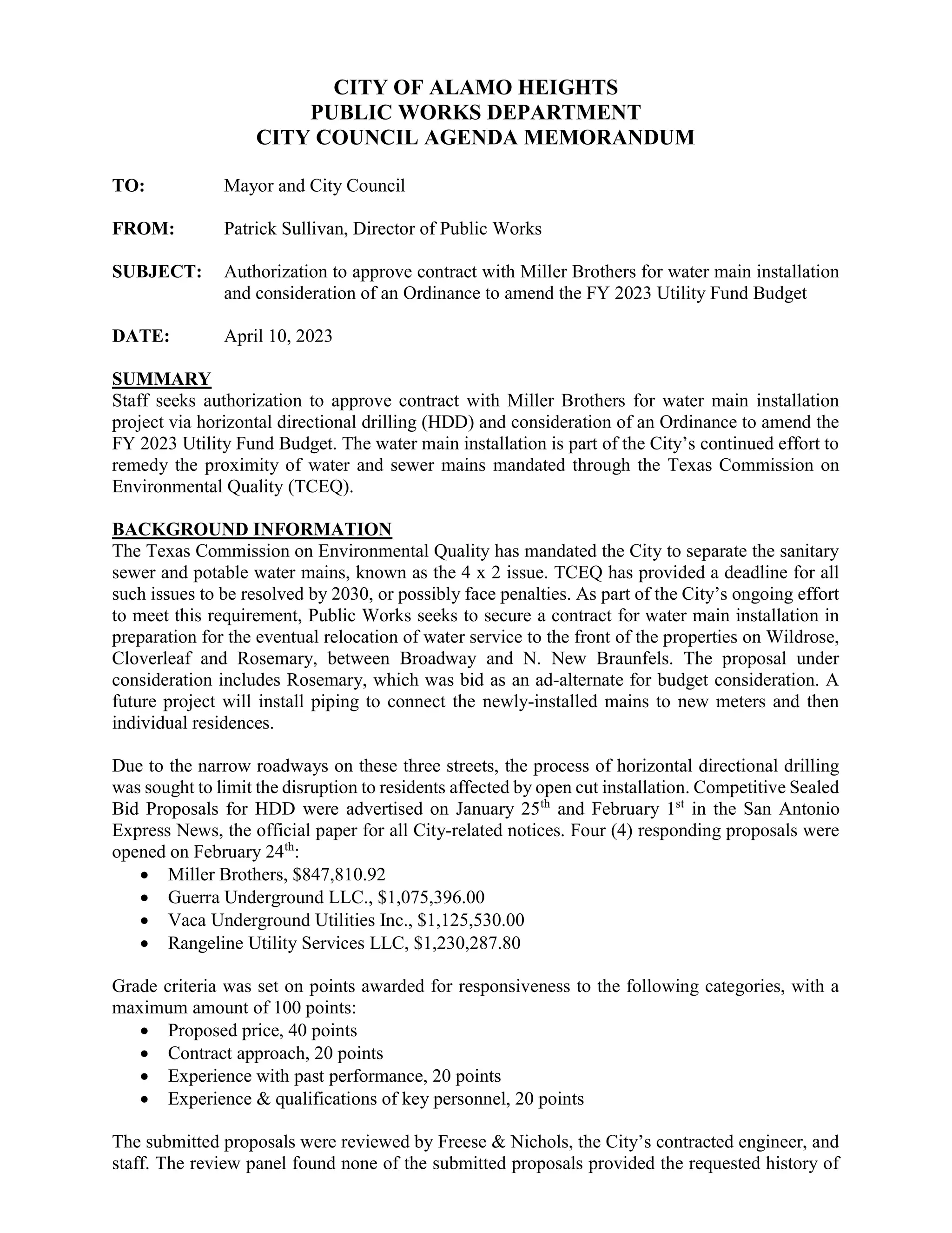 Item # 5 - Water Main Installation HDD | PDF