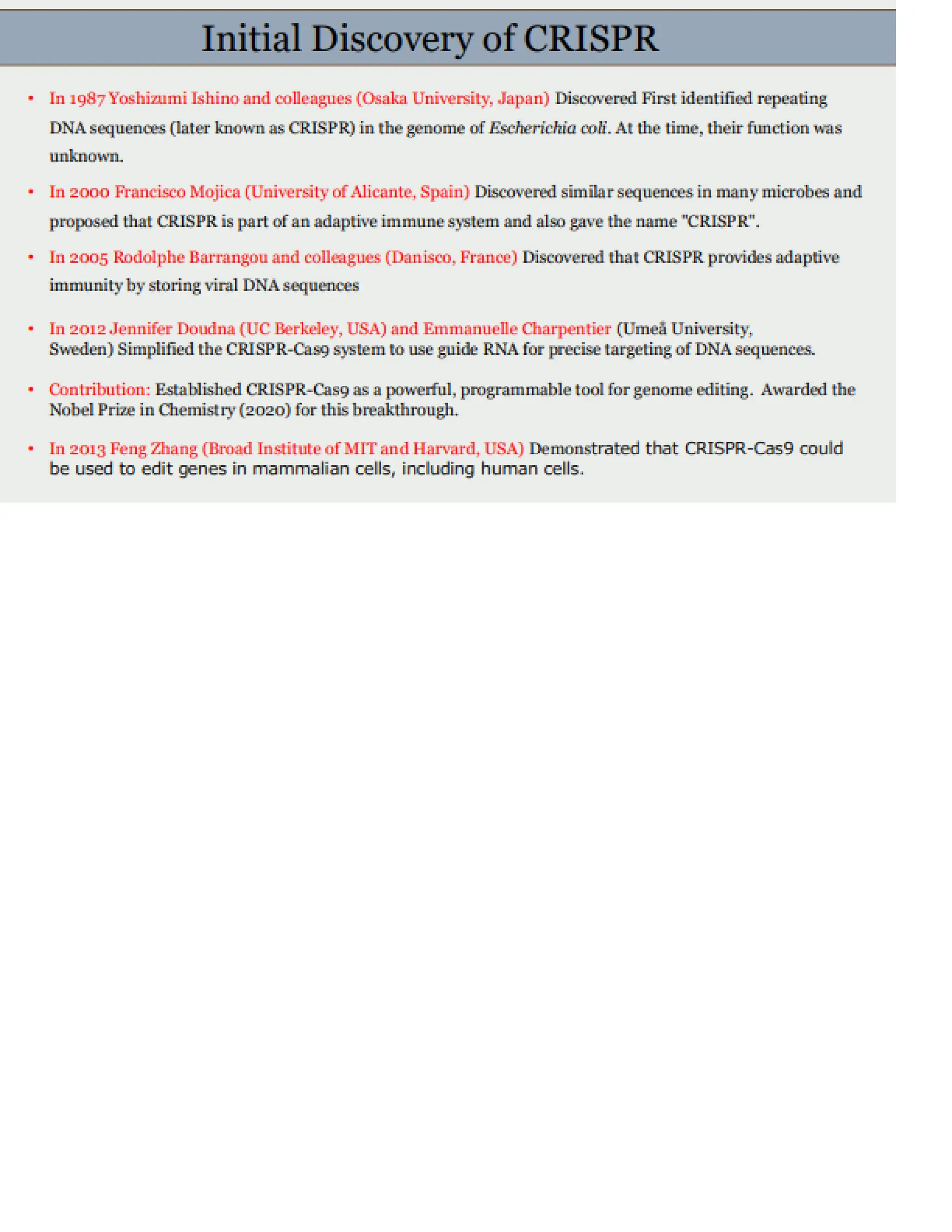 CRISPR Cas System: how crispr cas work mechanism history | PDF