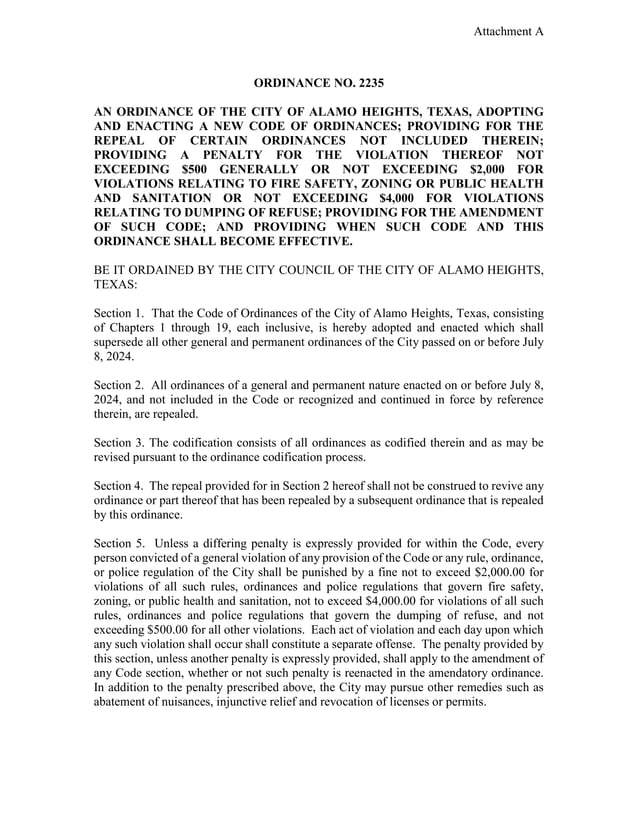 Item # 6 - Adoption of New.Revised Code of Ordinances | PDF