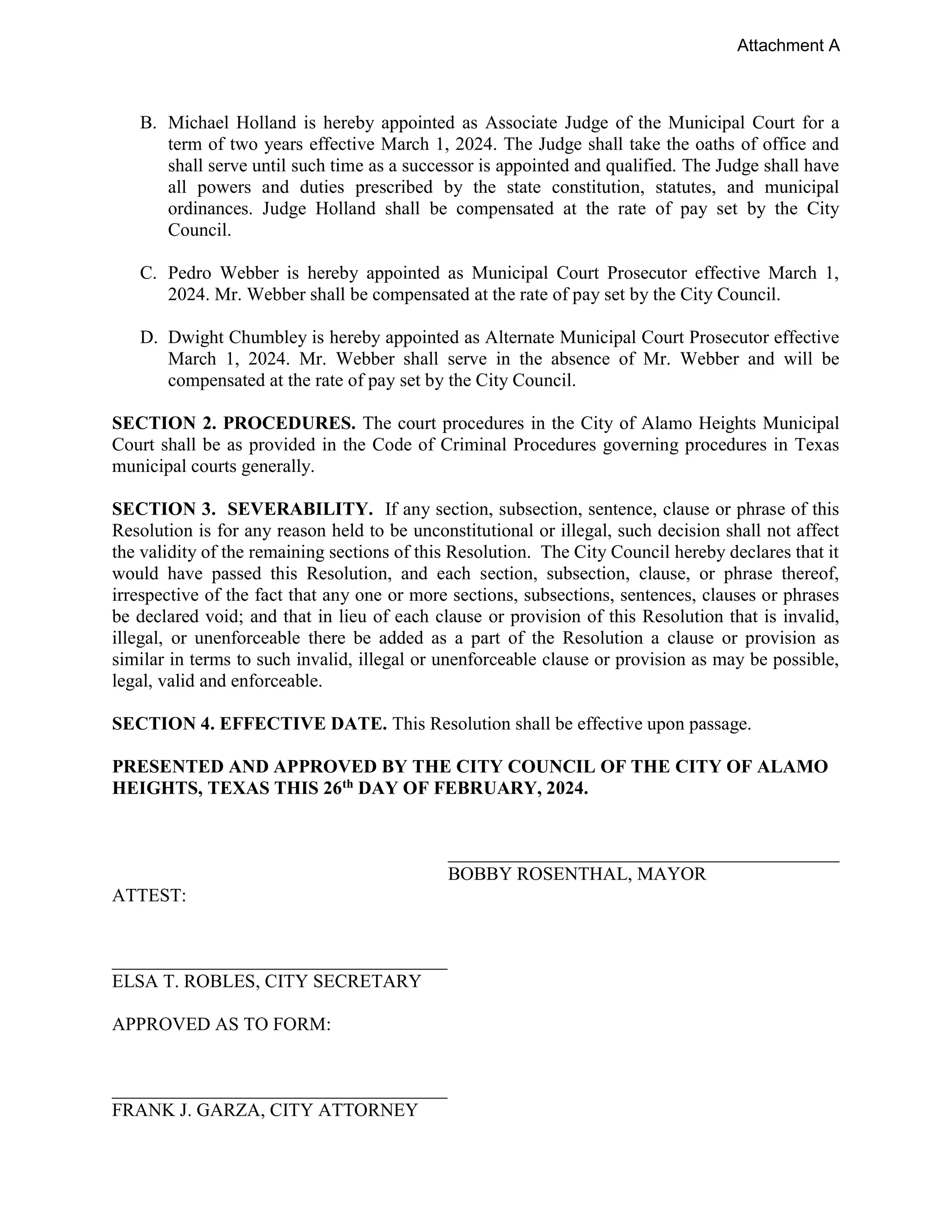 Item # 6 - Municipal Court Appointments. | PDF