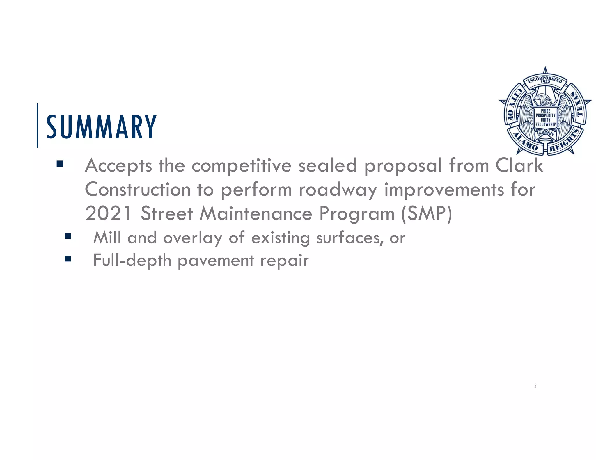 Item # 6 - PPT 2021 Street Maintenance Program (SMP) | PPT