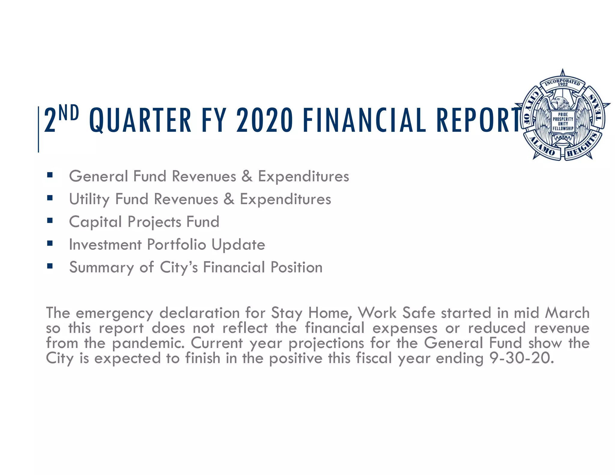 Item # 6 - PPT 2nd quarter Financial Investment Report | PPT