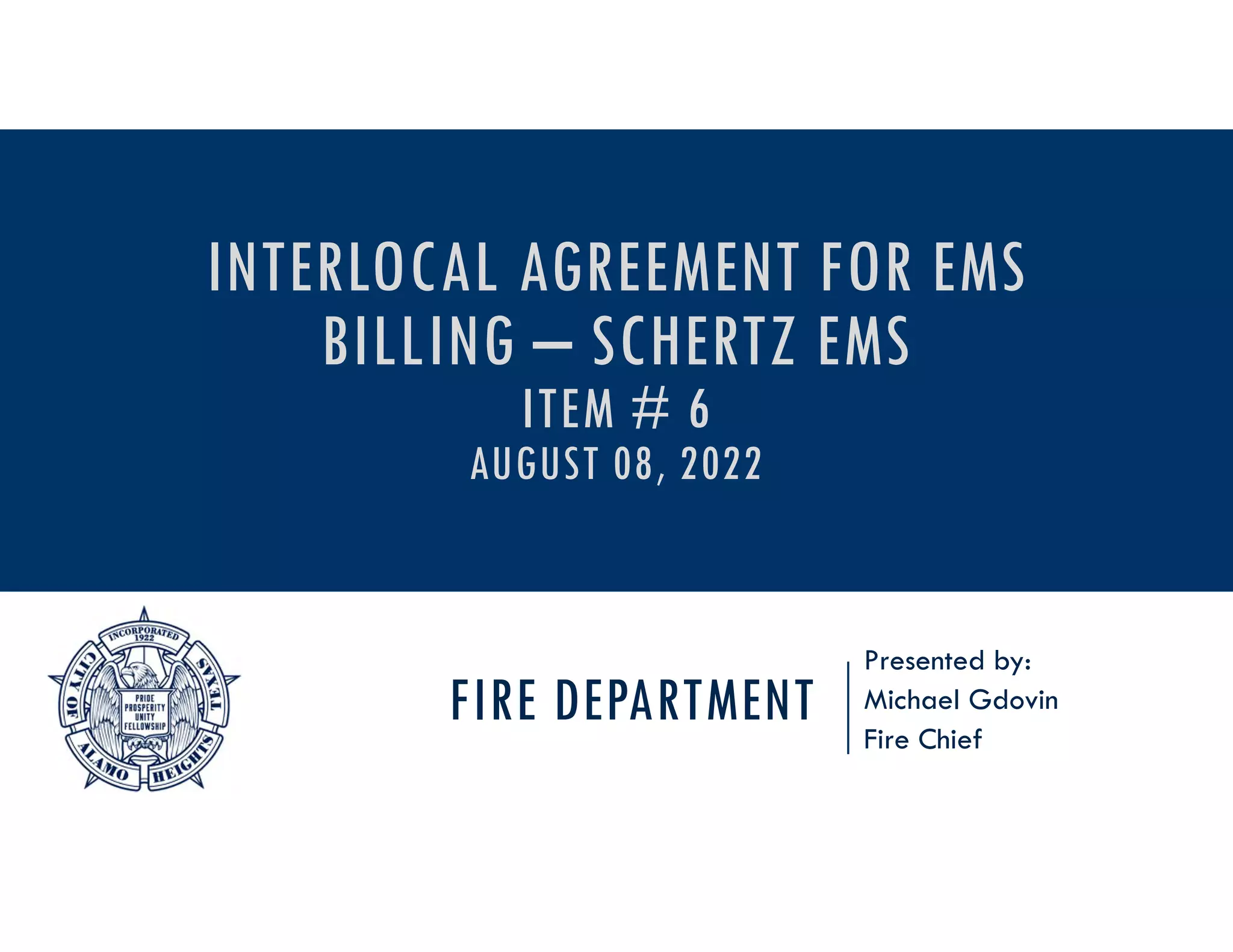 Item # 6 - PPT EMS Billing Interlocal Agreement | PPT