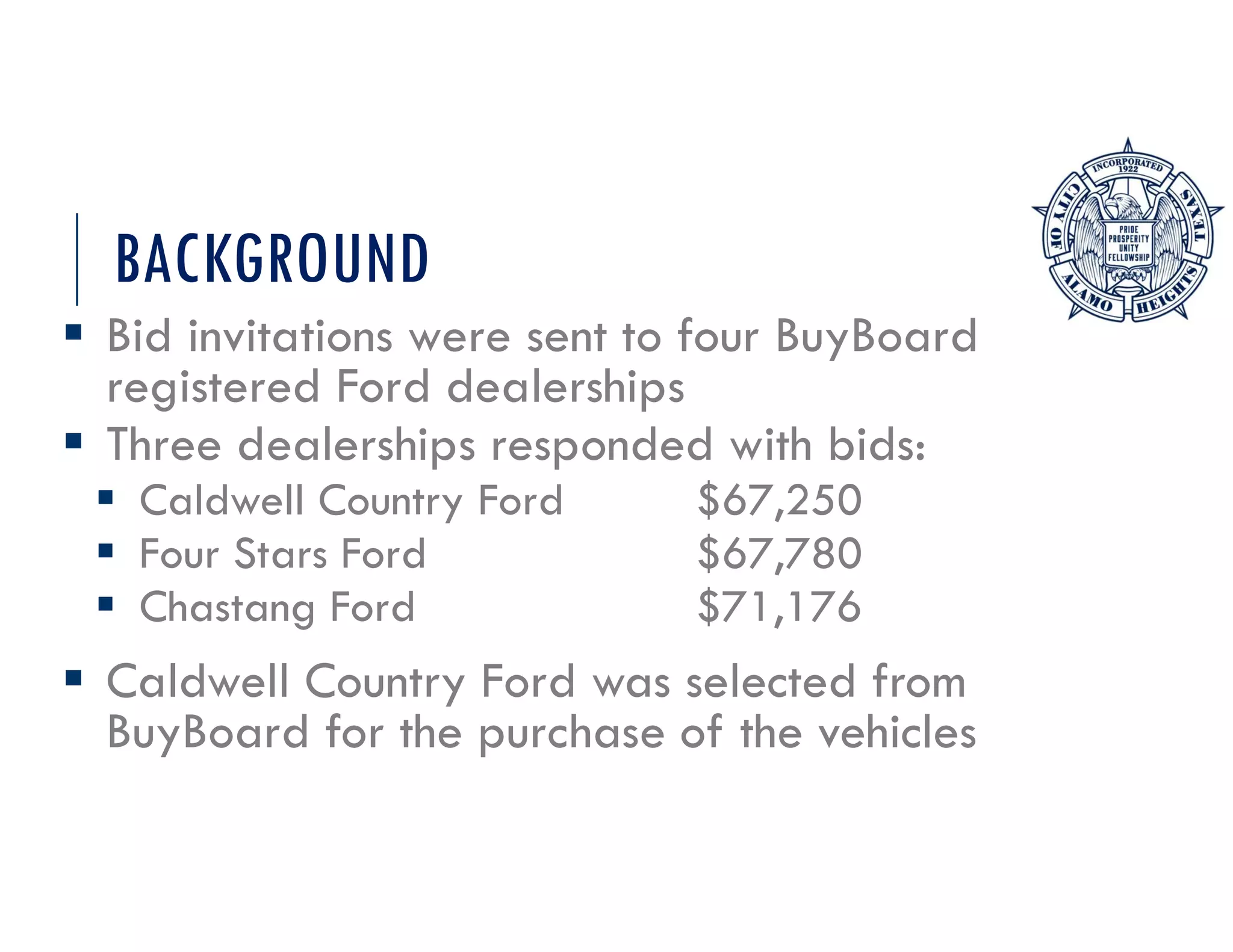 Item # 6 - PPT Purchase of Police Patrol Vehicles | PPT