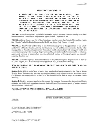 Item # 6 - Public Health Authority Designation | PDF | Medical Health