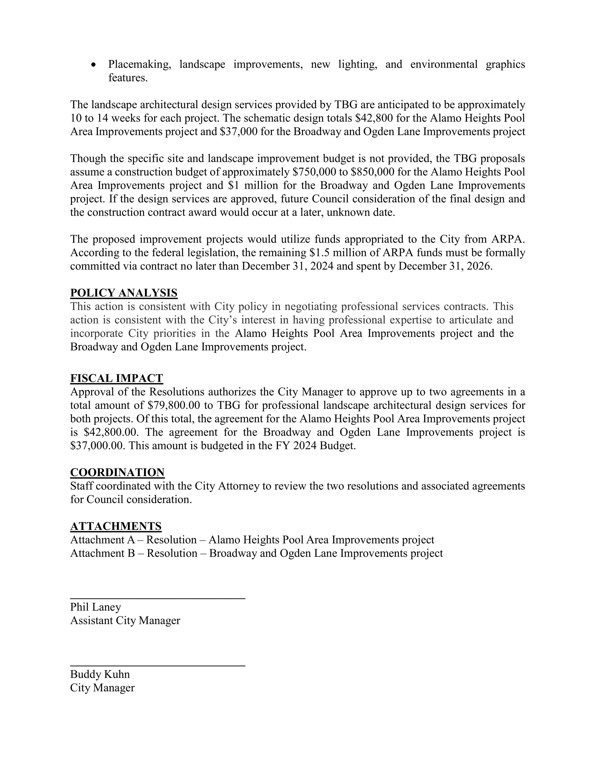 Item # 6 - TBG Partners Landscape Architectural Design Services | PDF